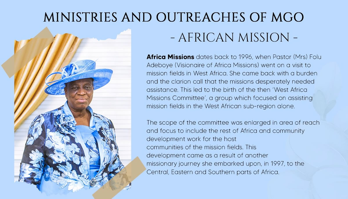 Mummy G.O Initiatives - The Official Website of Pastor Foluke Adenike ...